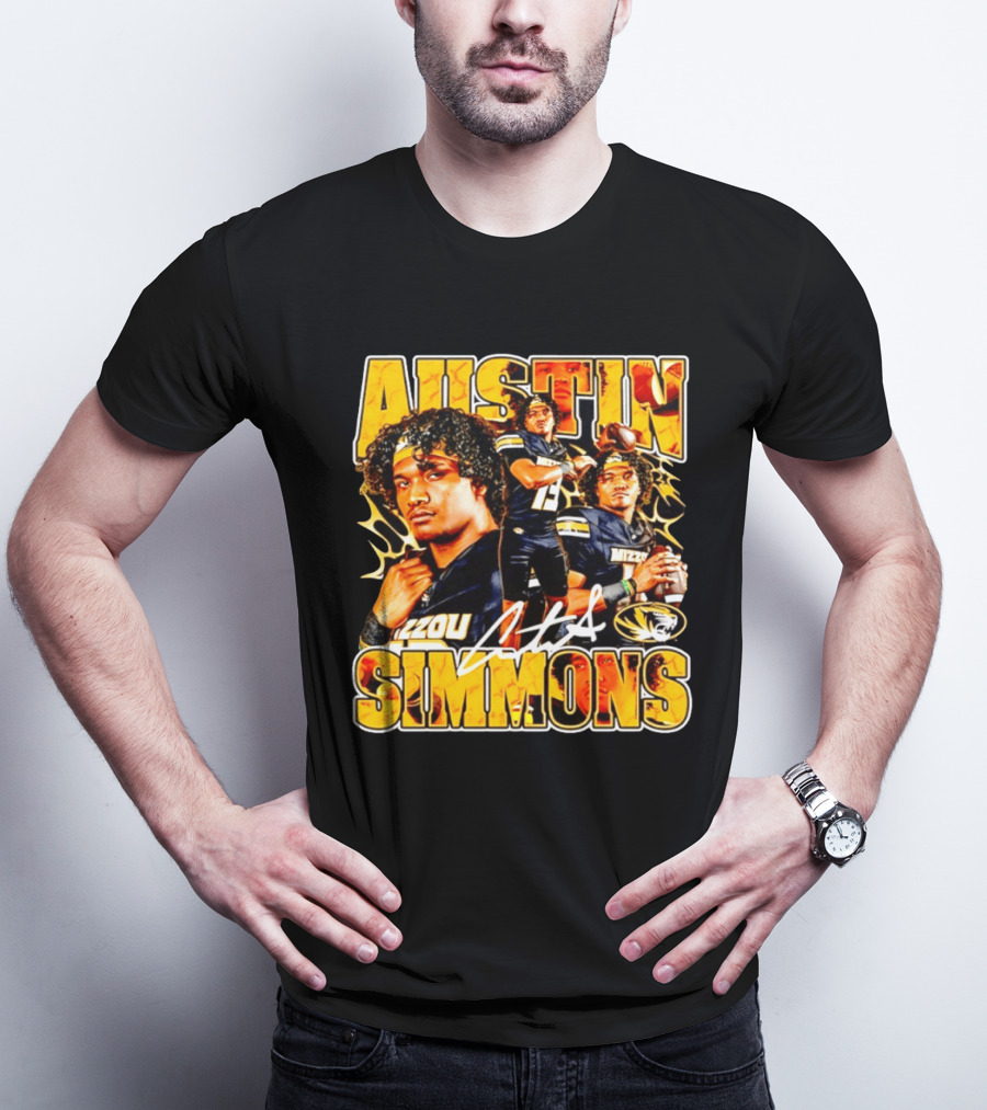 Austin Simmons Mizzou Tigers Football NCAA Player Collage T-Shirt