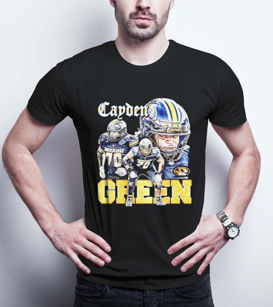 Cayden Green Mizzou 70 Missouri Tigers NCAA Football T-Shirt