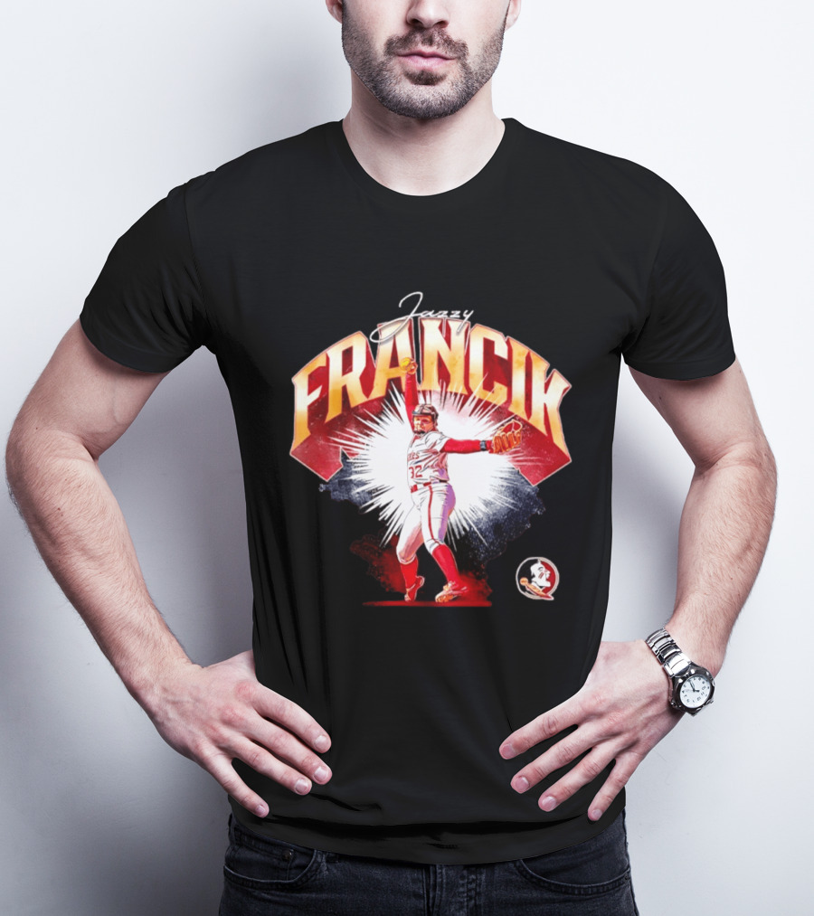 Jazzy Francik Florida State Seminoles Softball NCAA Player 32 Pitching Action Burst T-Shirt