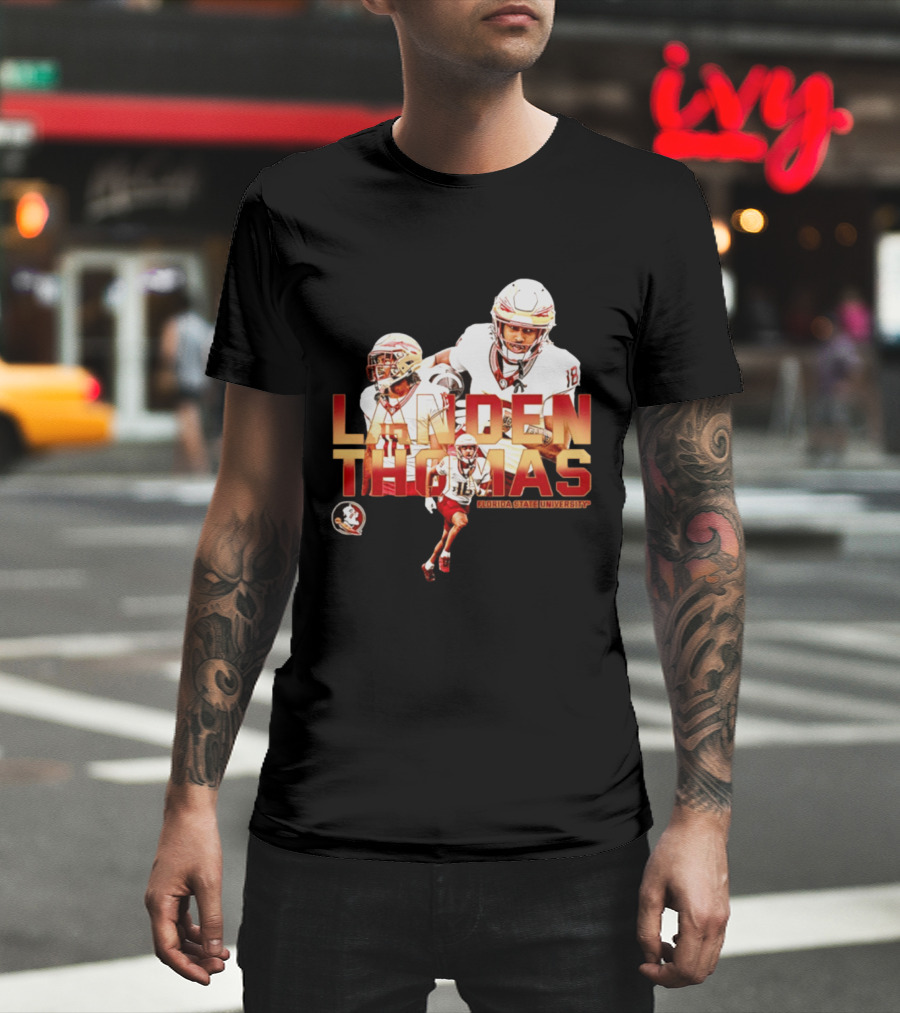 Landen Thomas Florida State University Football Player Collage T-Shirt