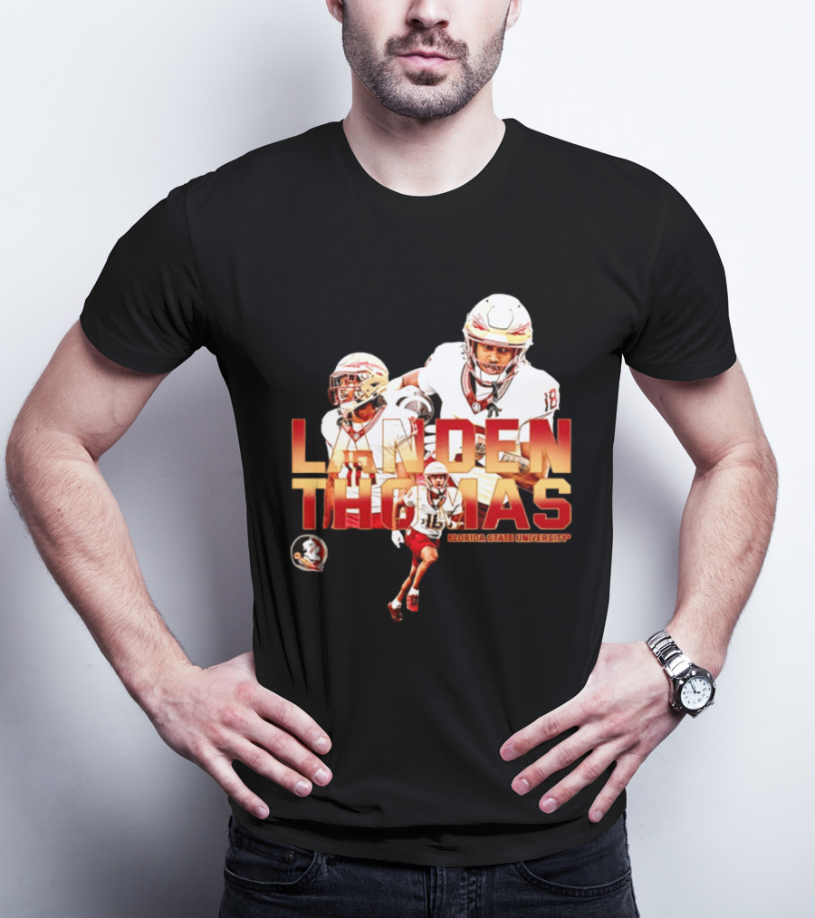 Landen Thomas Florida State University Football Player Collage T-Shirt