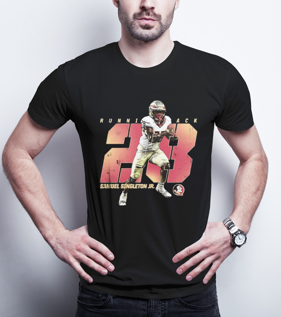 Samuel Singleton Jr Florida State Seminoles Running Back Number 28 NCAA T-Shirt