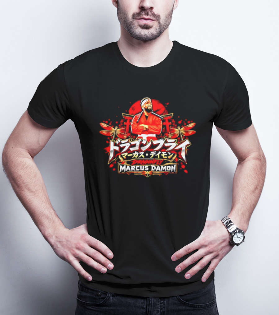 Marcus Damon Martial Arts Dragonfly Nunchucks T-Shirt