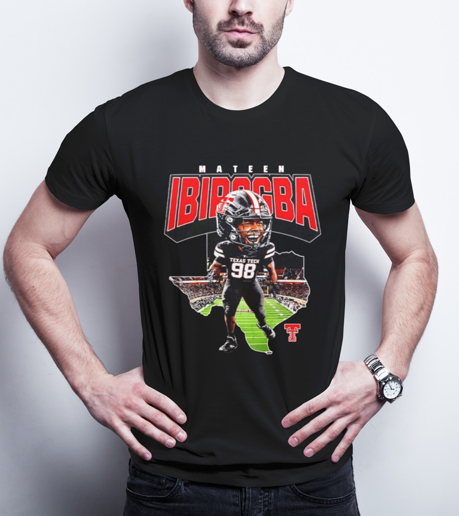 Mateen Ibirogba Texas Tech Red Raiders Football NCAA Caricature Stadium T-Shirt