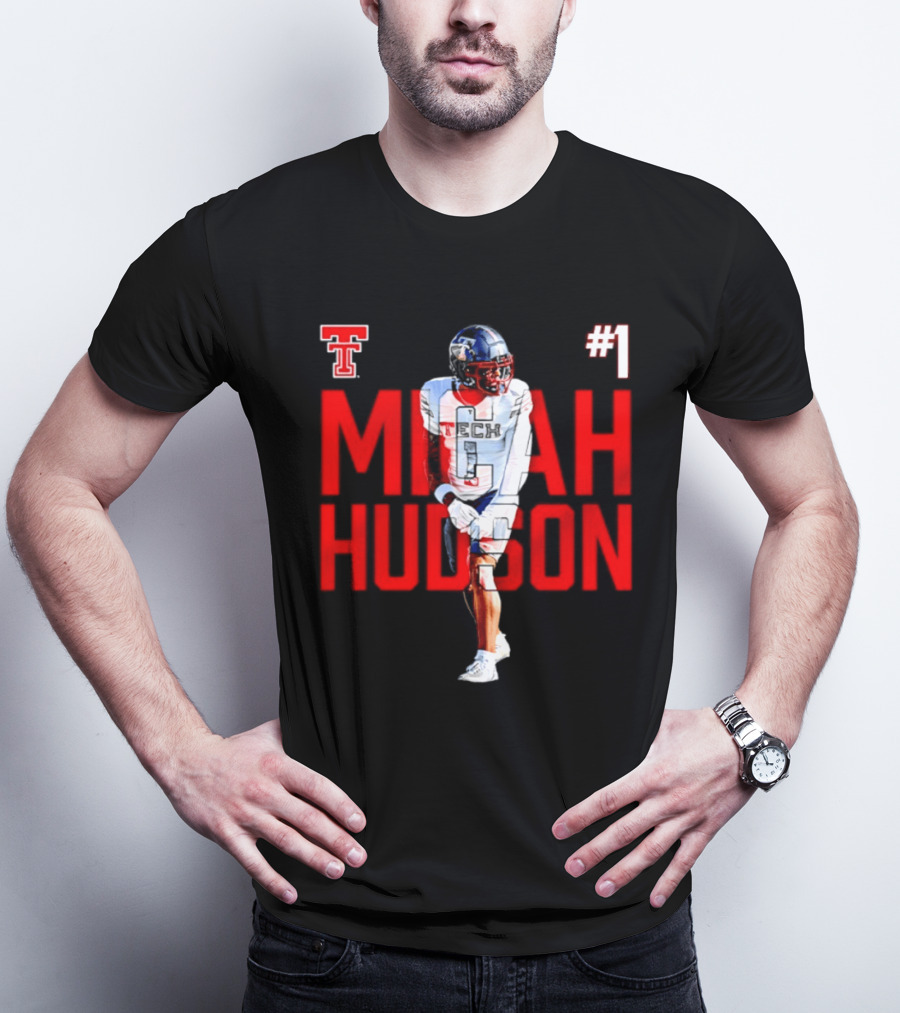 Micah Hudson Texas Tech Red Raiders Football NCAA Player Number 1 T-Shirt