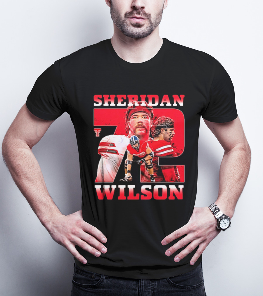 Sheridan Wilson 72 Texas Tech Red Raiders Football NCAA T-Shirt