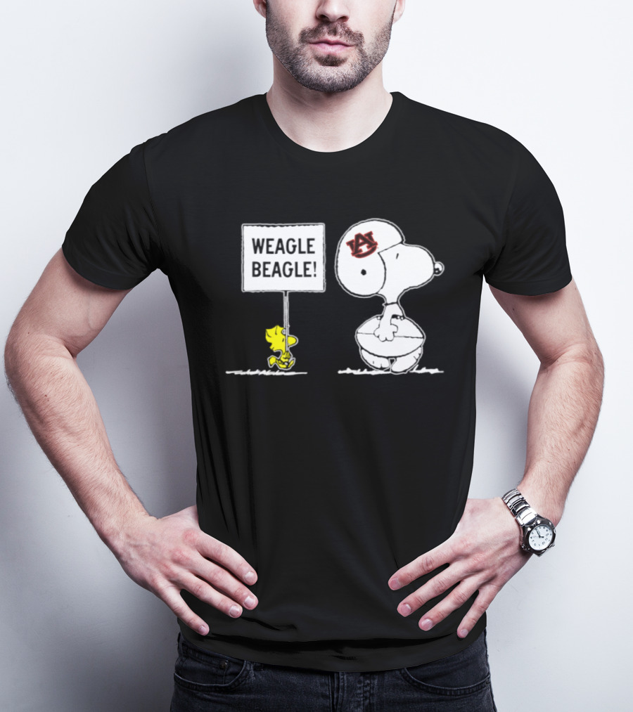 Snoopy Woodstock Auburn Tigers Weagle Beagle Football T-Shirt
