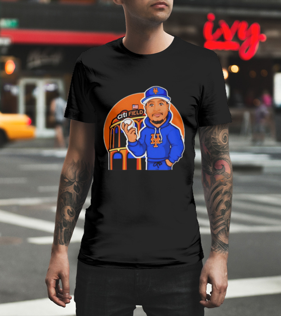 New York Mets Citi Field Baseball Player Caricature T-Shirt