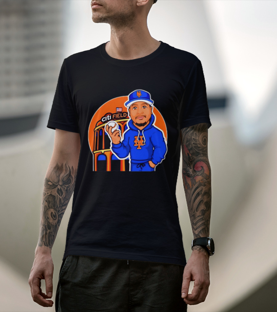 New York Mets Citi Field Baseball Player Caricature T-Shirt