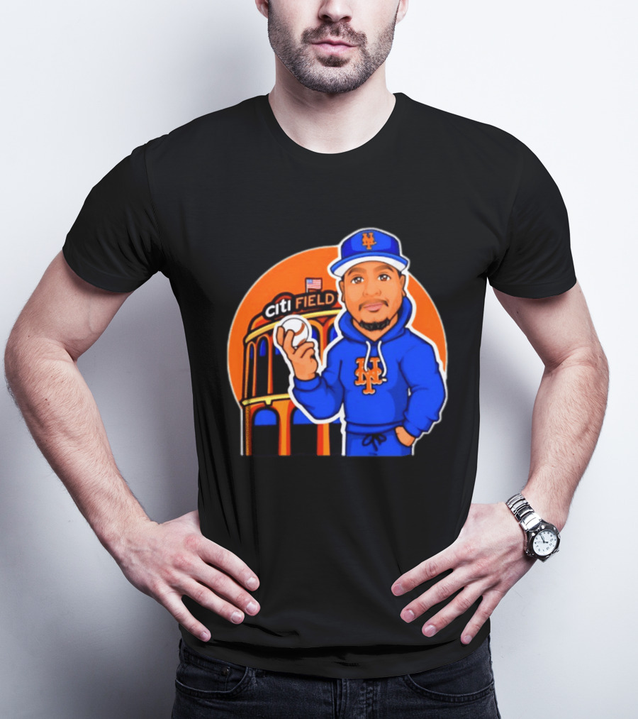 New York Mets Citi Field Baseball Player Caricature T-Shirt