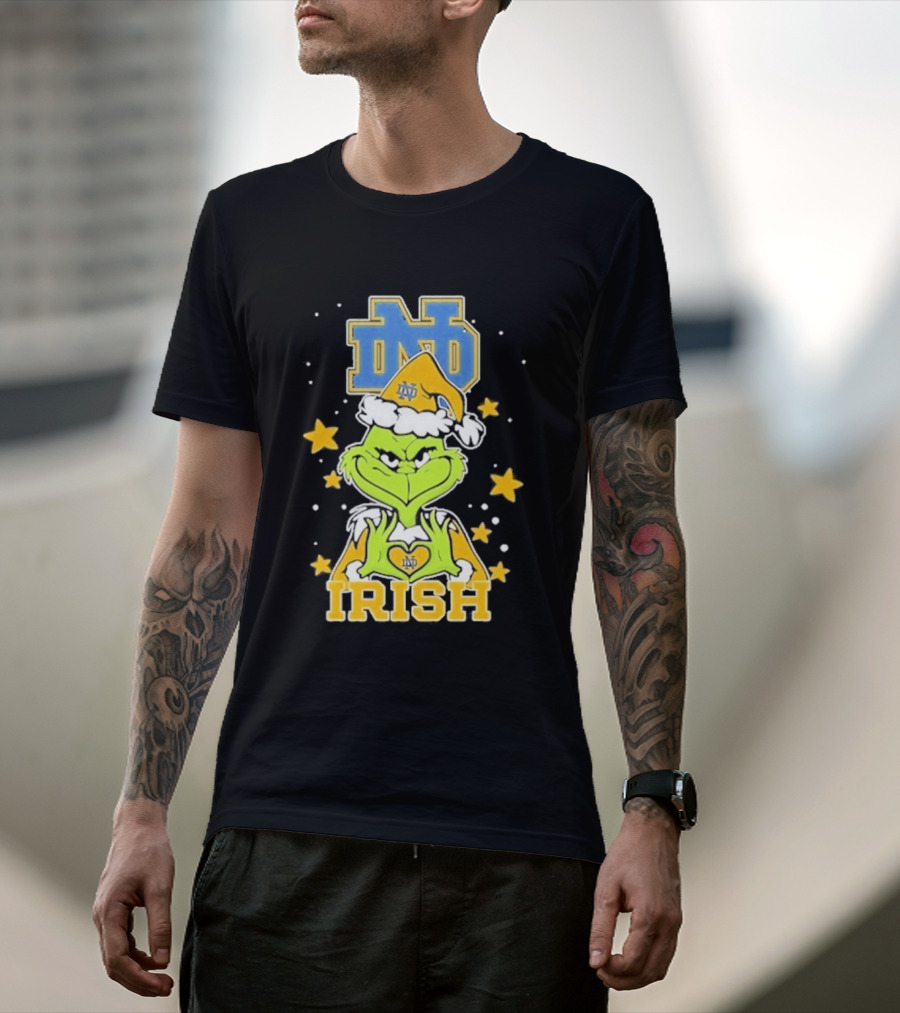 Notre Dame Fighting Irish Grinch Love Hands Christmas 2026 Football T-Shirt