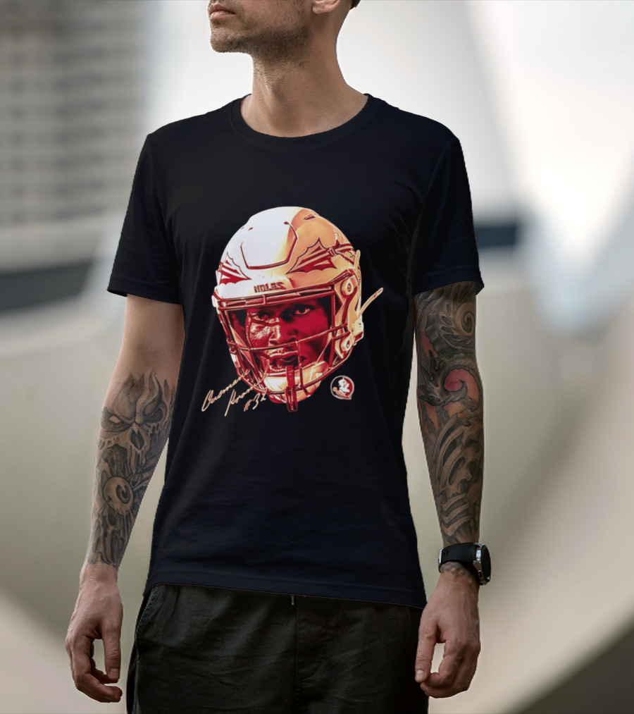 Ousmane Kromah #32 Florida State Seminoles NCAA Football Helmet Noles Game Face T-Shirt
