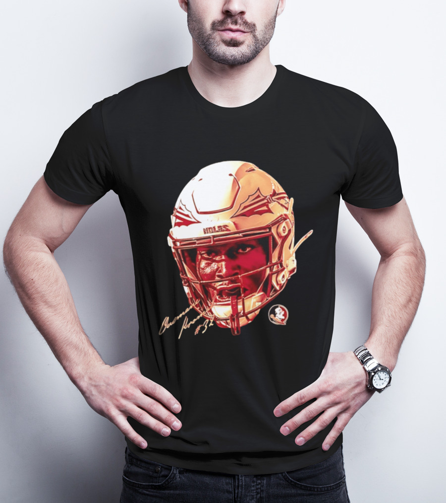 Ousmane Kromah #32 Florida State Seminoles NCAA Football Helmet Noles Game Face T-Shirt