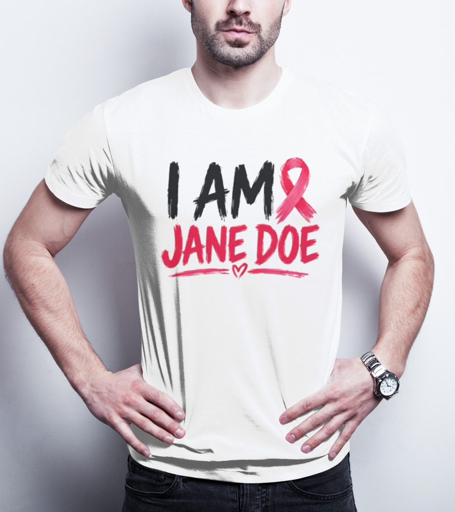 I Am Jane Doe Pink Ribbon Heart Awareness T-Shirt