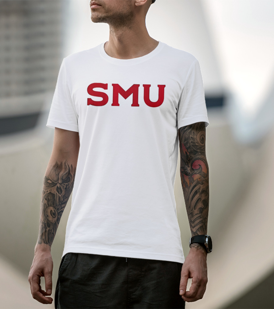 SMU Blue Blood New Blood Football 2 Sided Kevin Jennings T-Shirt