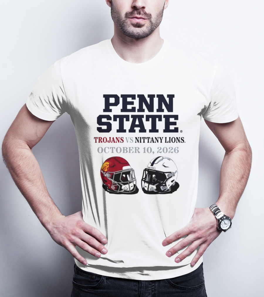 Penn State Vs USC Trojans Nittany Lions October 10 2026 Football Helmets T-Shirt