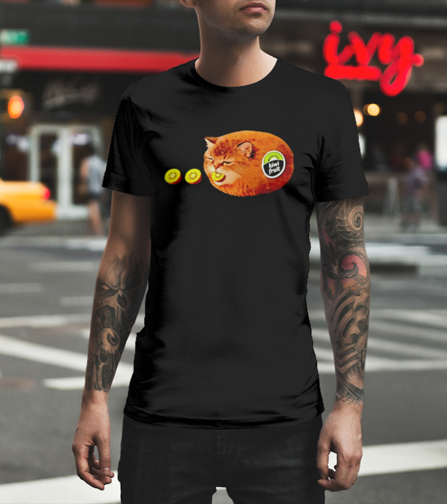 Kiwi Fruit Cat Meme Hilarious Feline Kiwi Hybrid T-Shirt