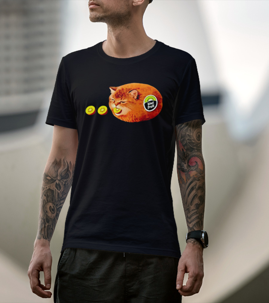 Kiwi Fruit Cat Meme Hilarious Feline Kiwi Hybrid T-Shirt
