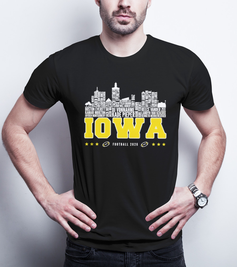 Iowa Football 2020 Skyline Stars Football T-Shirt