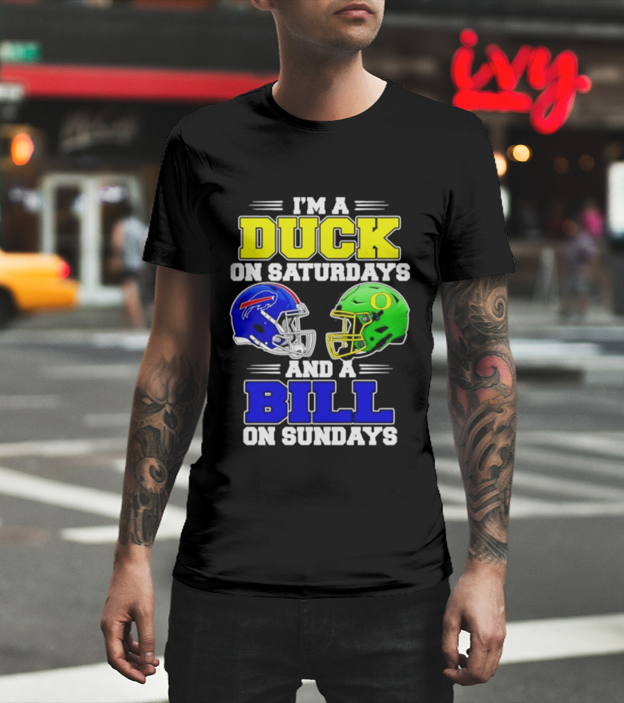 I'm A Duck On Saturdays And A Bill On Sundays Football Helmet Design 2026 T-Shirt