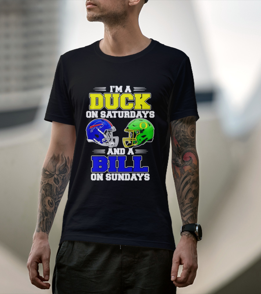 I'm A Duck On Saturdays And A Bill On Sundays Football Helmet Design 2026 T-Shirt