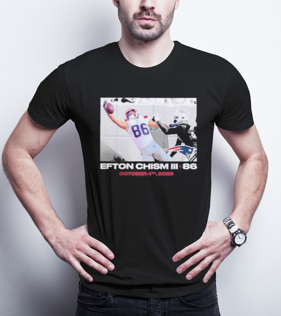Efton Chism III New England Patriots Week 4 Black Flash Football Highlight T-Shirt