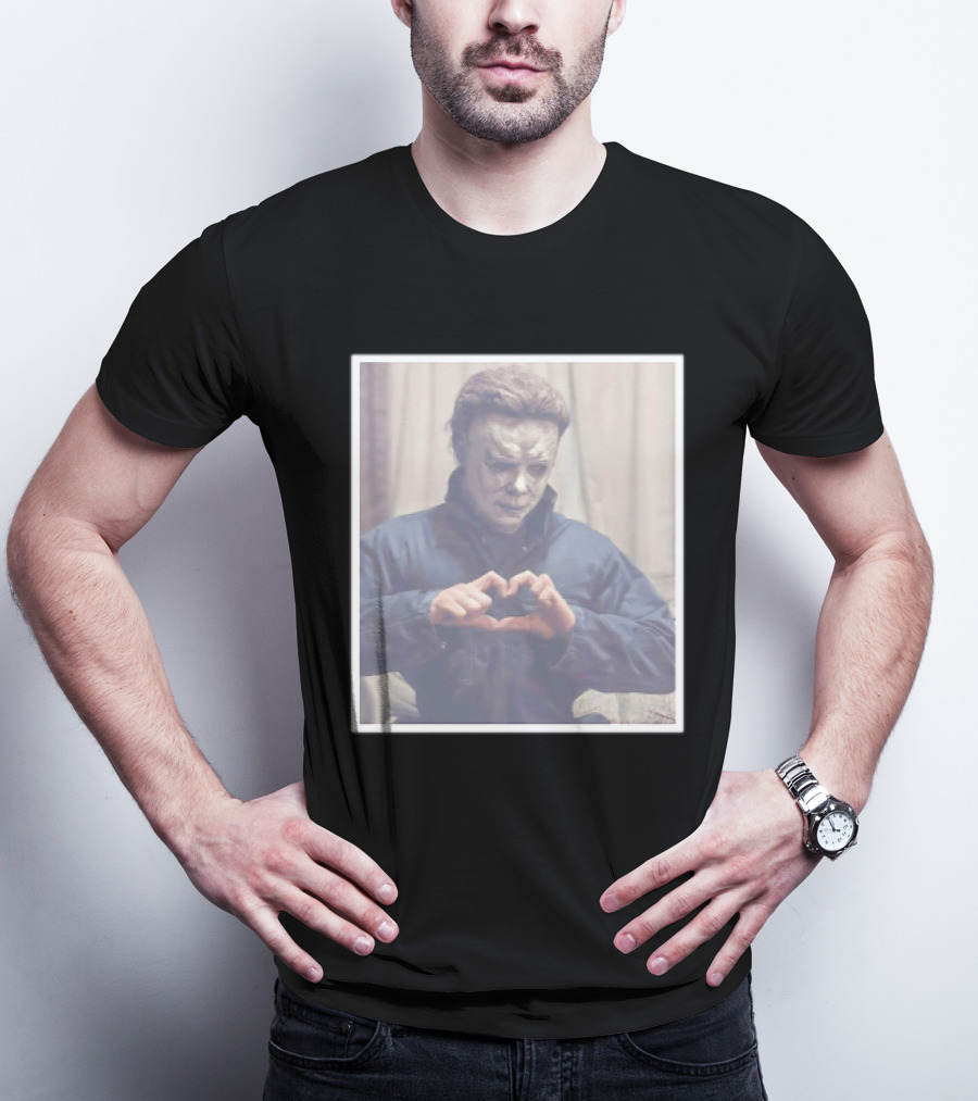 Michael Myers Heart Hands Halloween Horror Iconic Mask T-Shirt