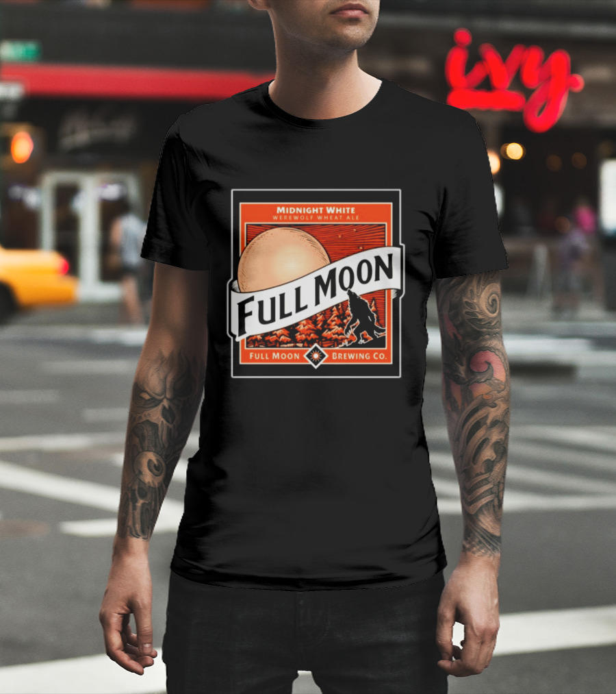 Midnight White Werewolf Wheat Ale Full Moon Brewing Co Full Moon T-Shirt