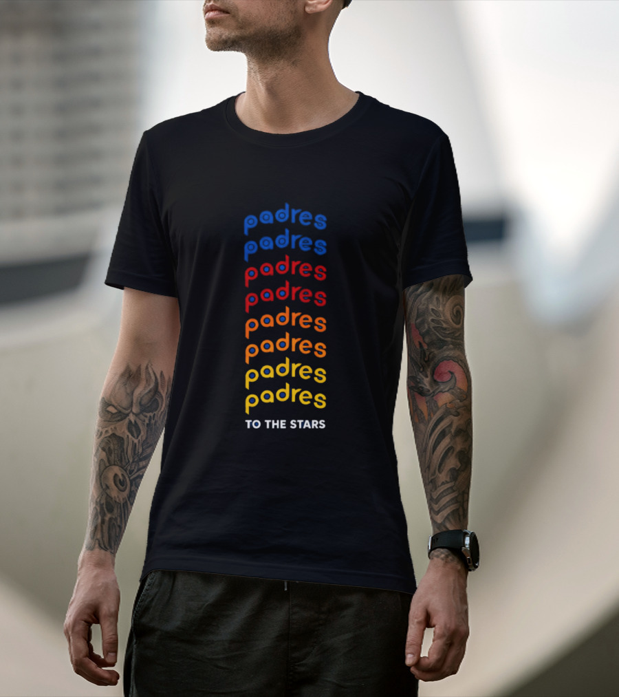 Tom DeLonge Padres To The Stars Colorful Gradient T-Shirt