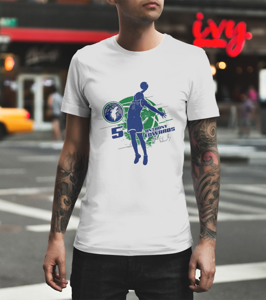 Minnesota Timberwolves Anthony Edwards 5 Basketball Jump 2026 T-Shirt