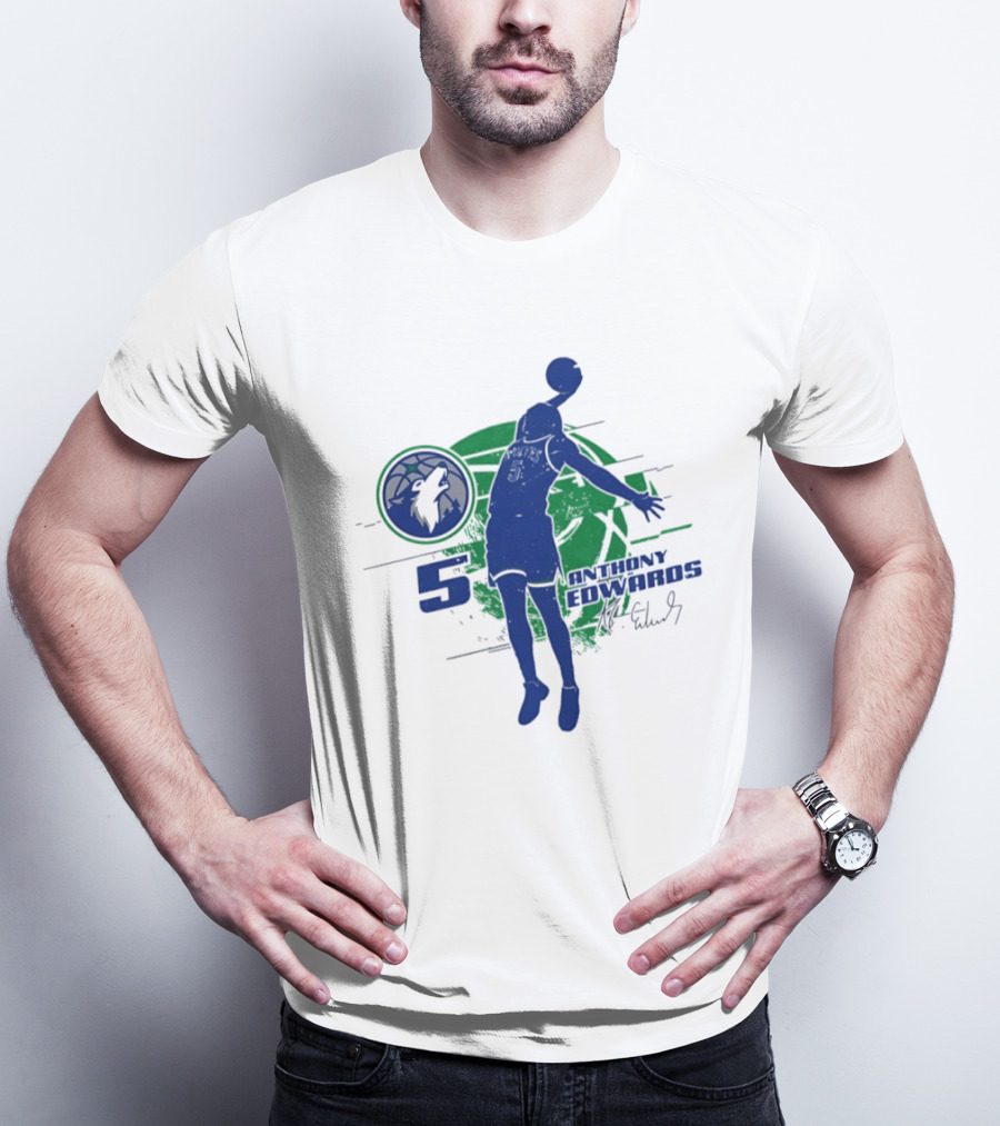 Minnesota Timberwolves Anthony Edwards 5 Basketball Jump 2026 T-Shirt