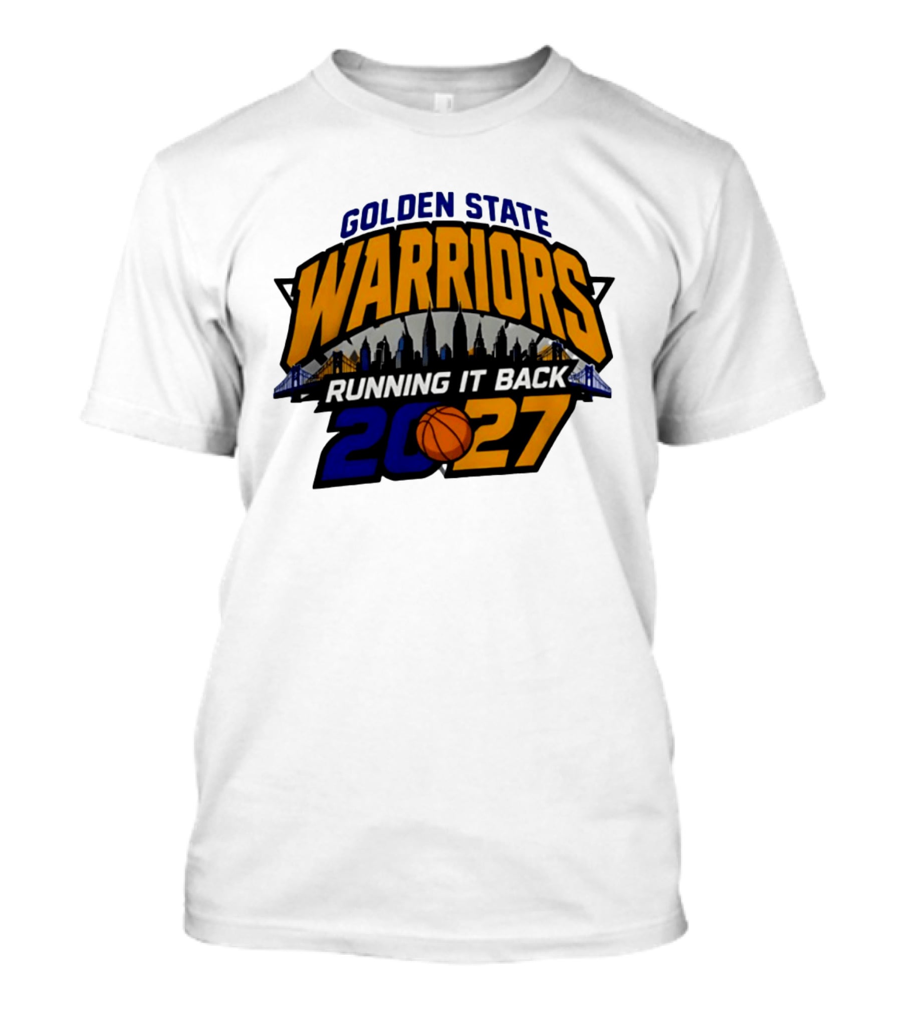 Golden State Warriors Running It Back 2027 Skyline NBA Basketball T-Shirt