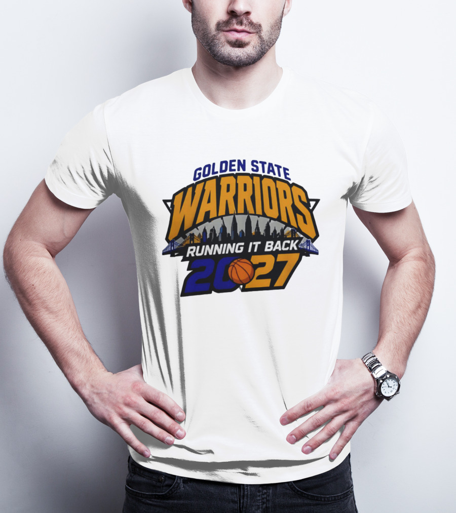 Golden State Warriors Running It Back 2027 Skyline NBA Basketball T-Shirt