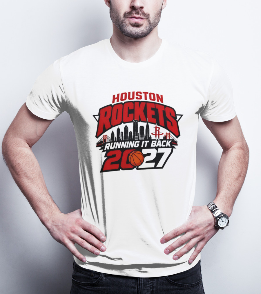 Houston Rockets Running It Back 2027 NBA Skyline Basketball T-Shirt