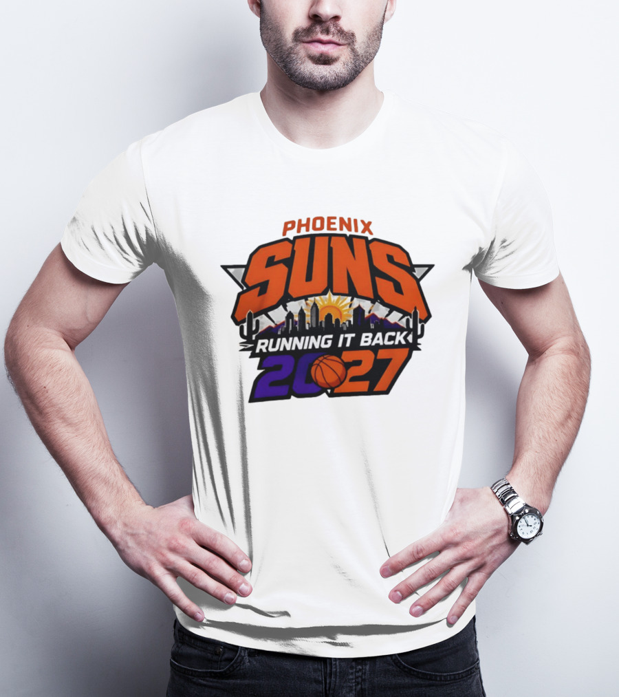 Phoenix Suns Running It Back 2027 NBA Skyline Basketball T-Shirt