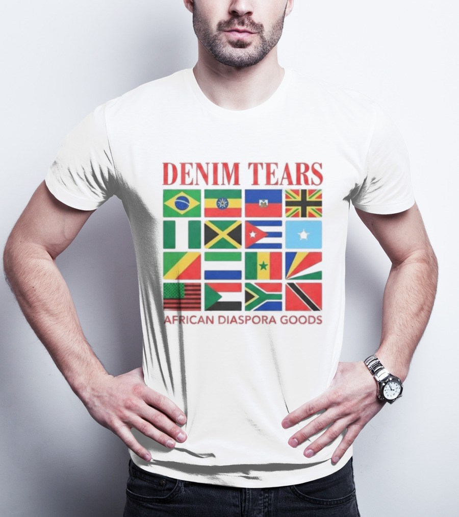 Denim Tears African Diaspora Goods Flags Brazil Jamaica Trinidad Haiti Somalia T-Shirt