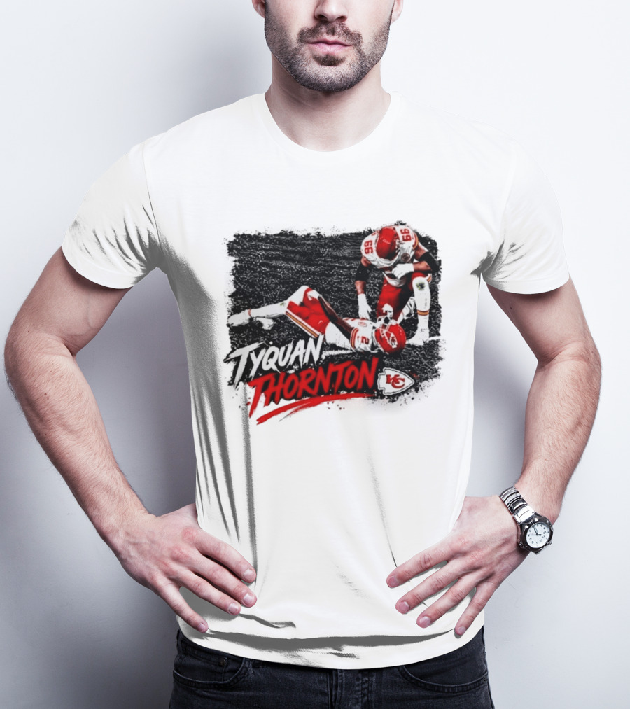 Tyquan Thornton No 2 And No 66 Kansas City Chiefs NFL Action Scene T-Shirt