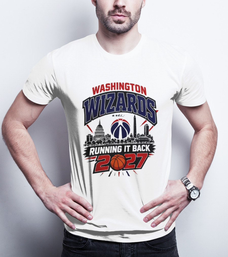 Washington Wizards 2027 Running It Back With Basketball And Skyline T-Shirt