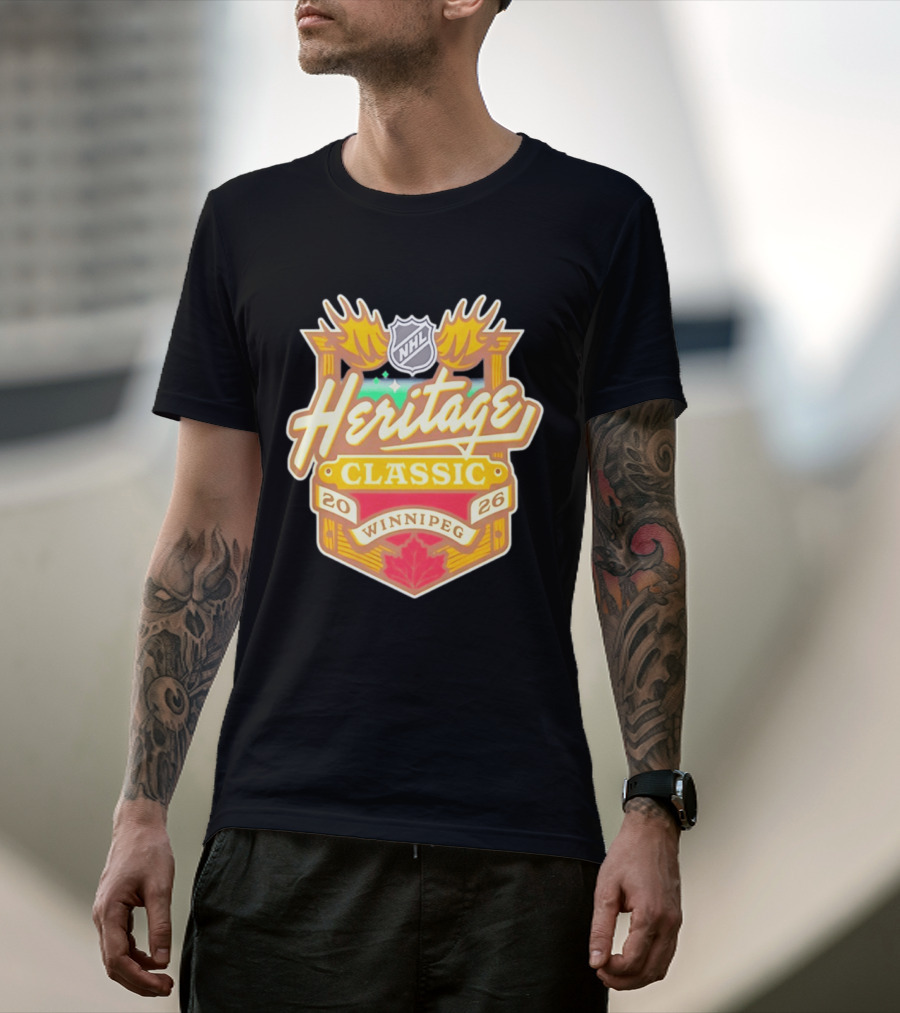 NHL Heritage Classic 2026 Winnipeg Moose Logo Maple Leaf T-Shirt