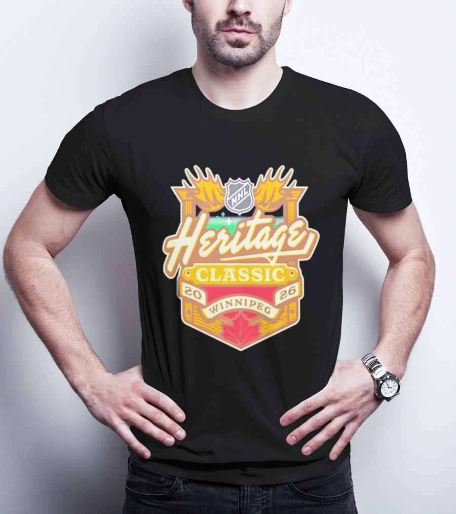 NHL Heritage Classic 2026 Winnipeg Moose Logo Maple Leaf T-Shirt