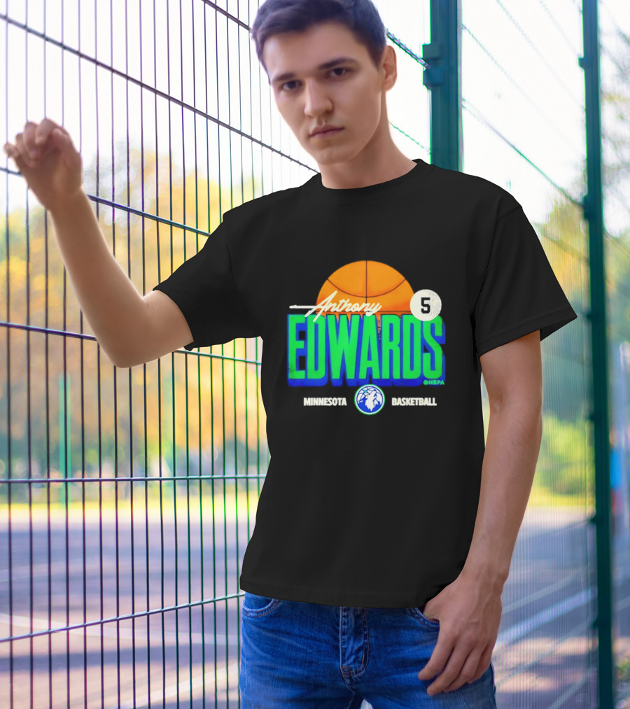 Anthony Edwards 5 Minnesota Basketball Timberwolves Player T-Shirt