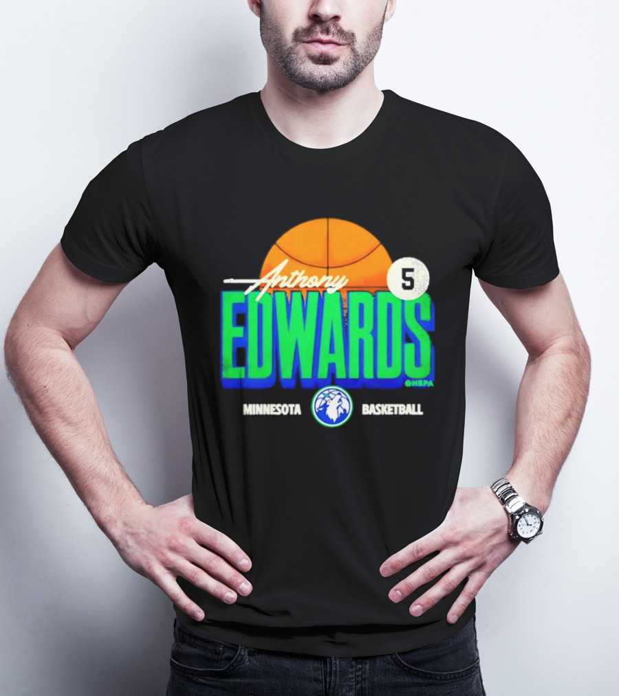 Anthony Edwards 5 Minnesota Basketball Timberwolves Player T-Shirt