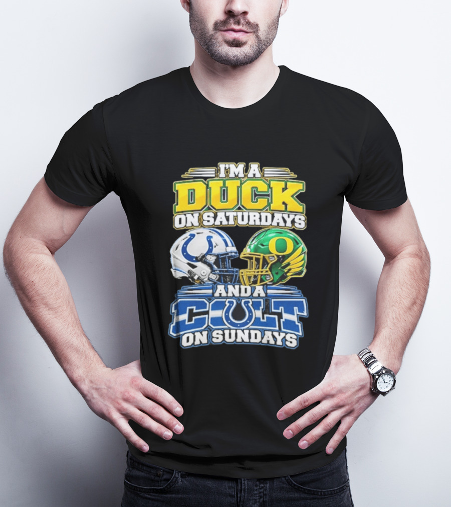 I'm A Duck On Saturdays And A Colt On Sundays Helmet Clash T-Shirt