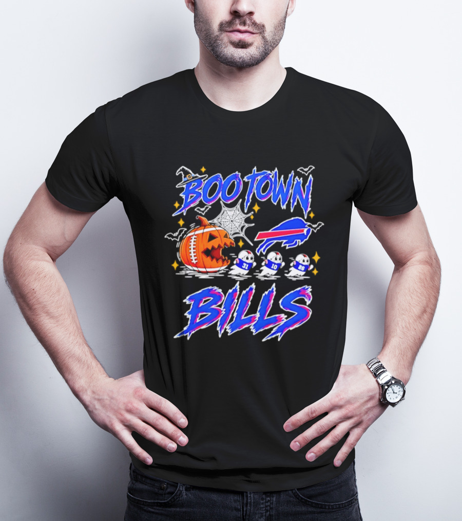 Buffalo Bills Boo Town Halloween Pac Man 2026 T-Shirt