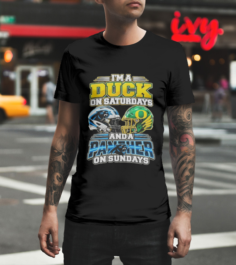 I'm A Duck On Saturdays And A Panther On Sundays Helmet T-Shirt