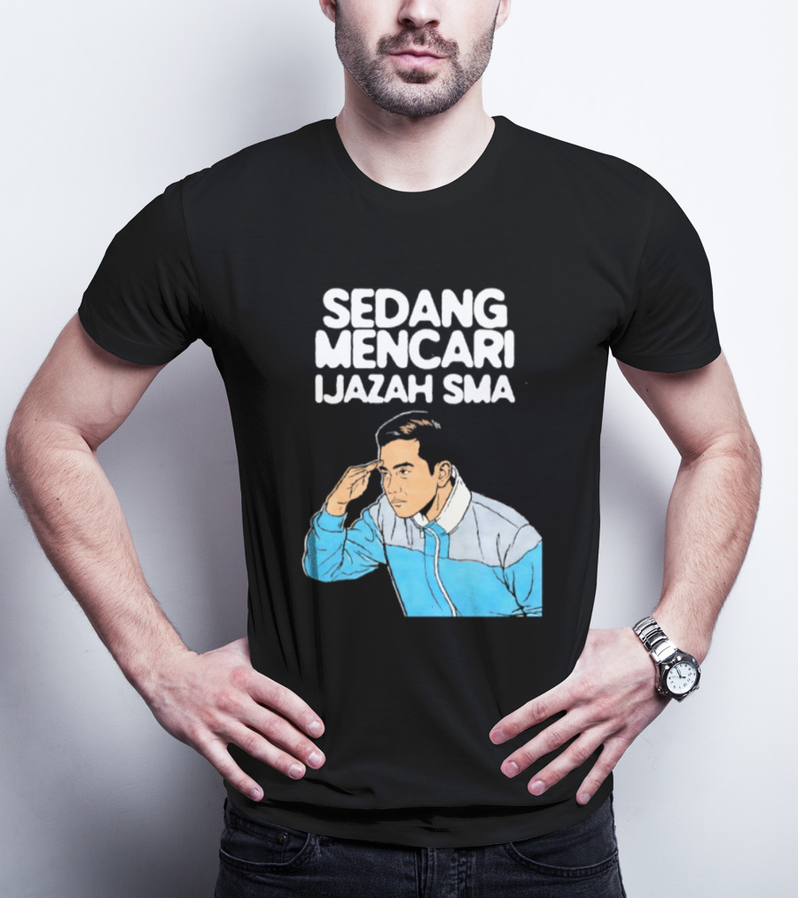 Sedang Mencari Ijazah SMA Man In Blue Jacket Visual T-Shirt