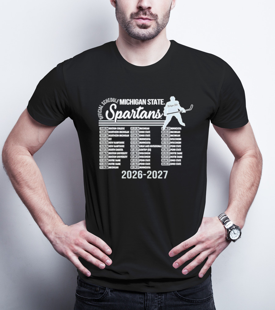 Michigan State Spartans Men's Ice Hockey Schedule 2026 2027 T-Shirt