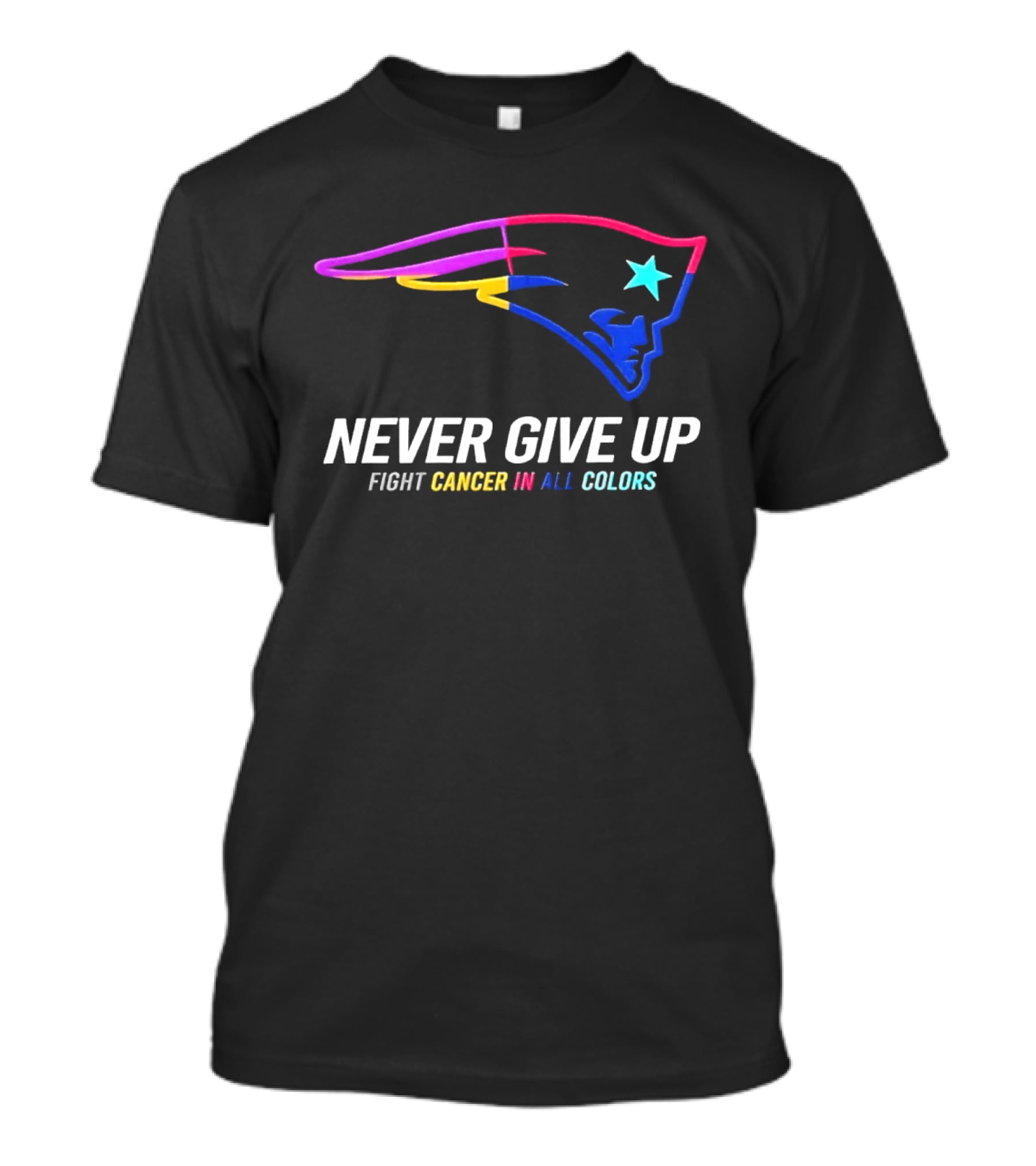 New England Patriots Never Give Up Fight Cancer In All T-Shirt