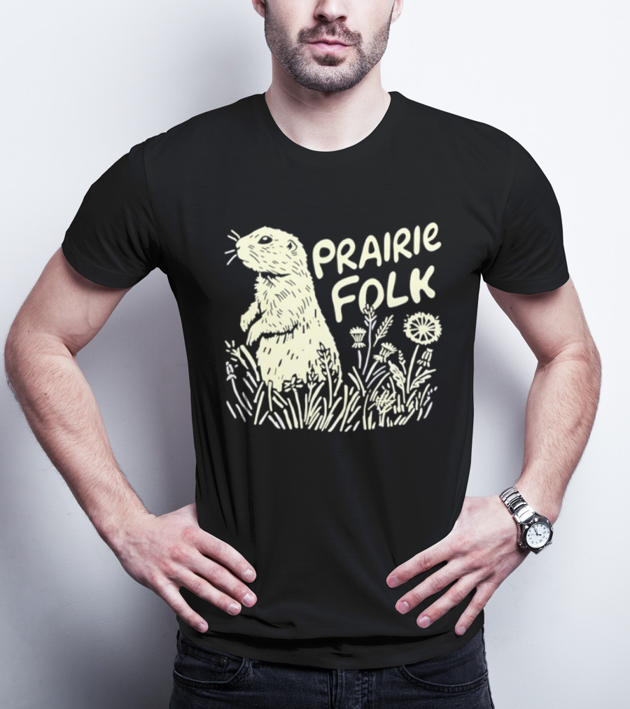 Prairie Folk Groundhog Meadow Wildlife Nature T-Shirt