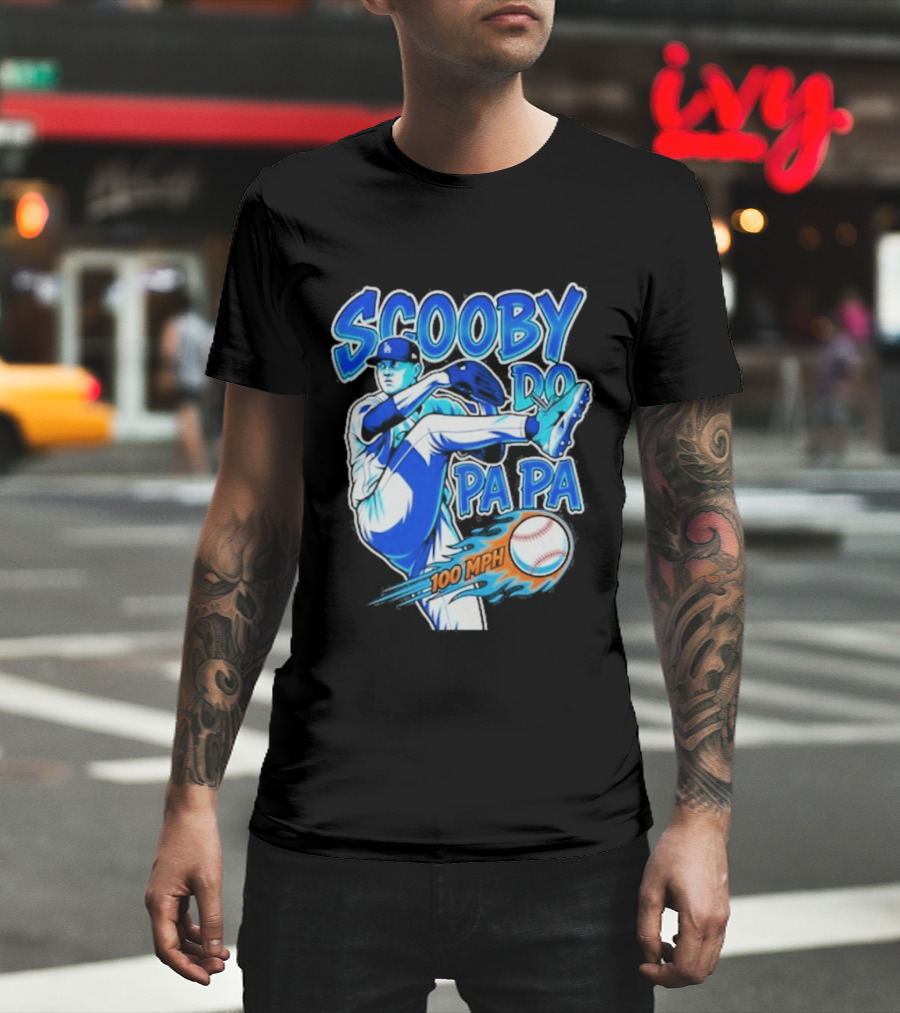 Scooby Do Pa Pa 100 MPH Baseball Pitcher Los Angeles T-Shirt
